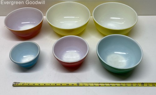 VTG 5 Pc Set Pyrex Multicolor Nested Mixing Bowls | eBay