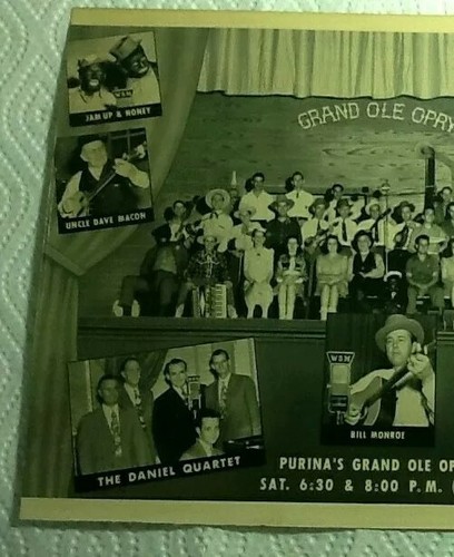 Vintage Purina's Grand Ole Opry Photo (9 3/4x7) Bill Monroe Blue Grass ...