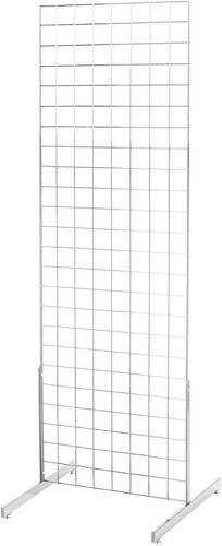 Set 2 Gridwall Panels 2' x 6' Grid Wall Display Chrome Steel 4 Legs ...