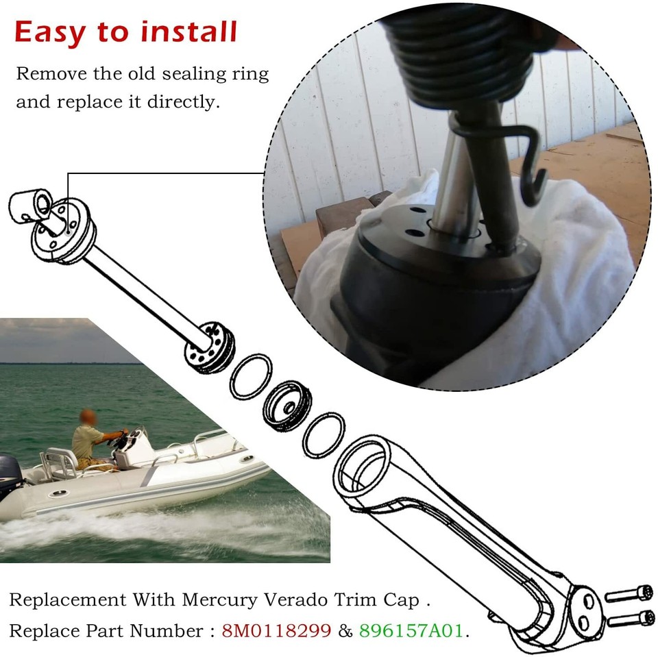 2pcs Trim Cap For Mercury Outboard 8M0118299 896157A01 200-450HP Verado ...
