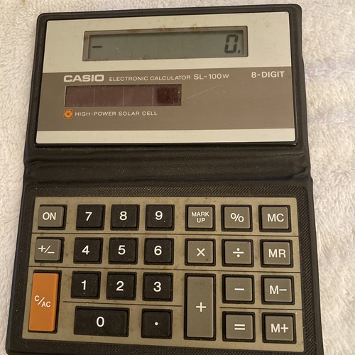 Vintage 1980s CASIO SL-100 Electronic Calculator High-Power Solar Cell ...