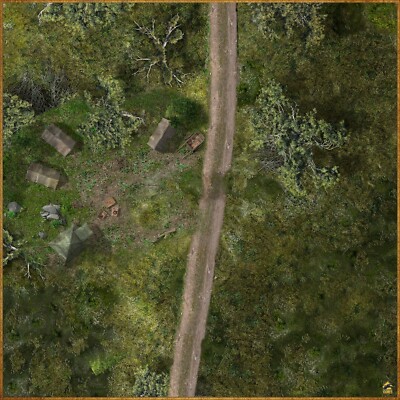 Roadside Camp 36" x 36" Canvas Battle Mat - For 28mm Tabletop D&D ...