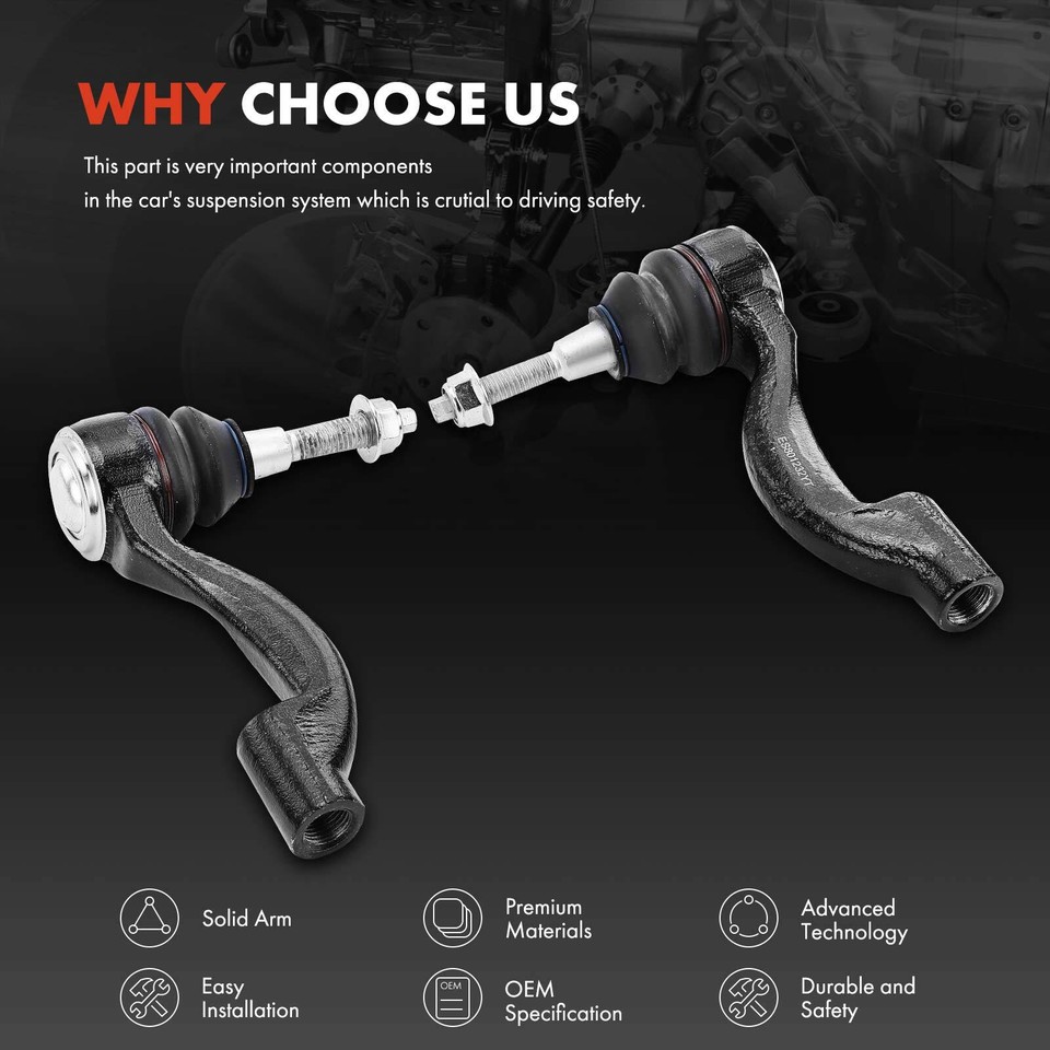 2x Outer Tie Rod End for Cadillac ATS 2013-2019 CTS 2014-2019 Chevrolet ...