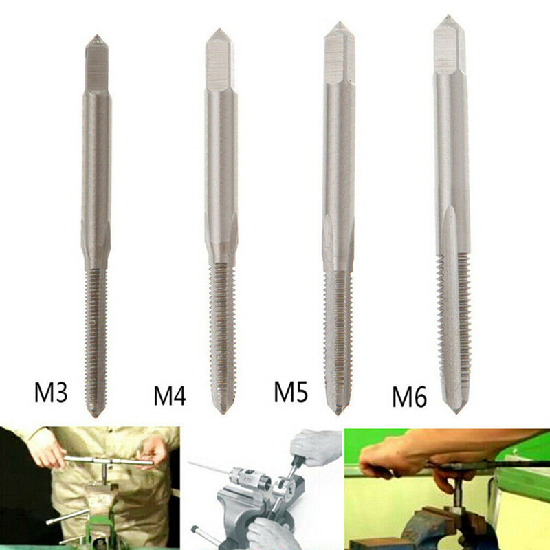 3X/Lot M3/M4/M5/M6 HSS Machine Hand Screw Thread Metric Plug Tap Tool ...