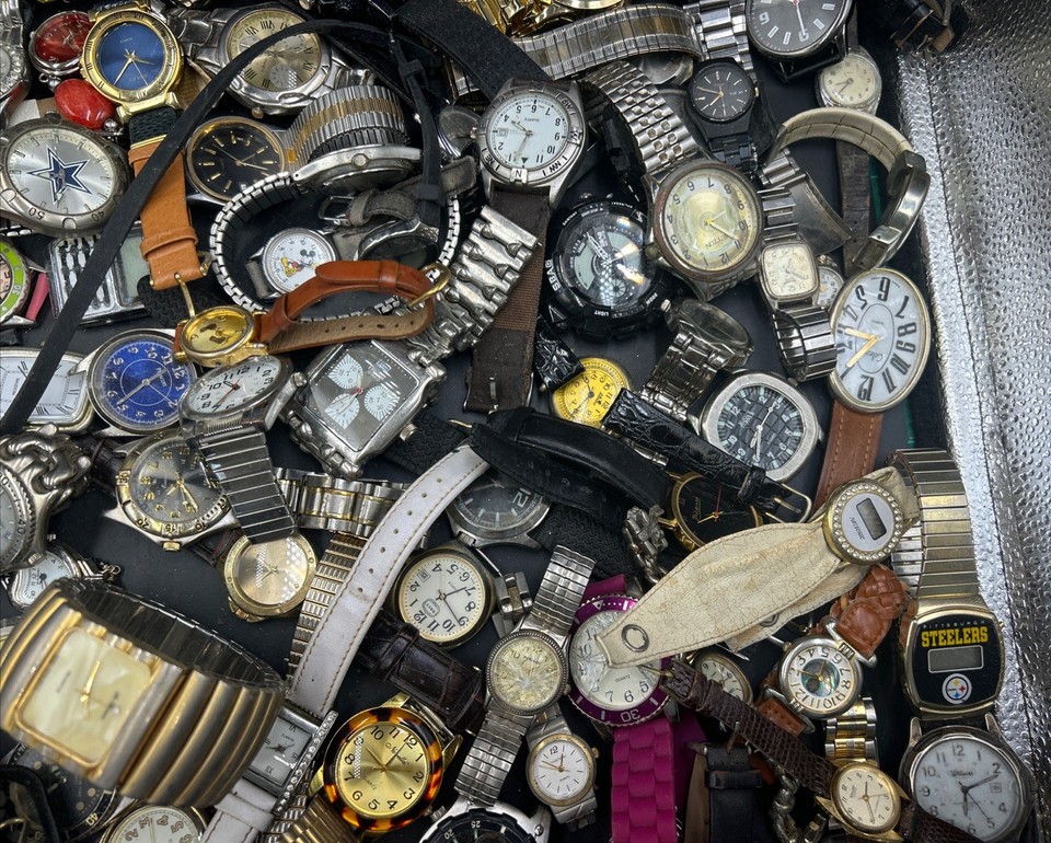 Lot of 14 lbs+ Assorted Wrist Watches In Medium Flat Rate Box, Mens ...