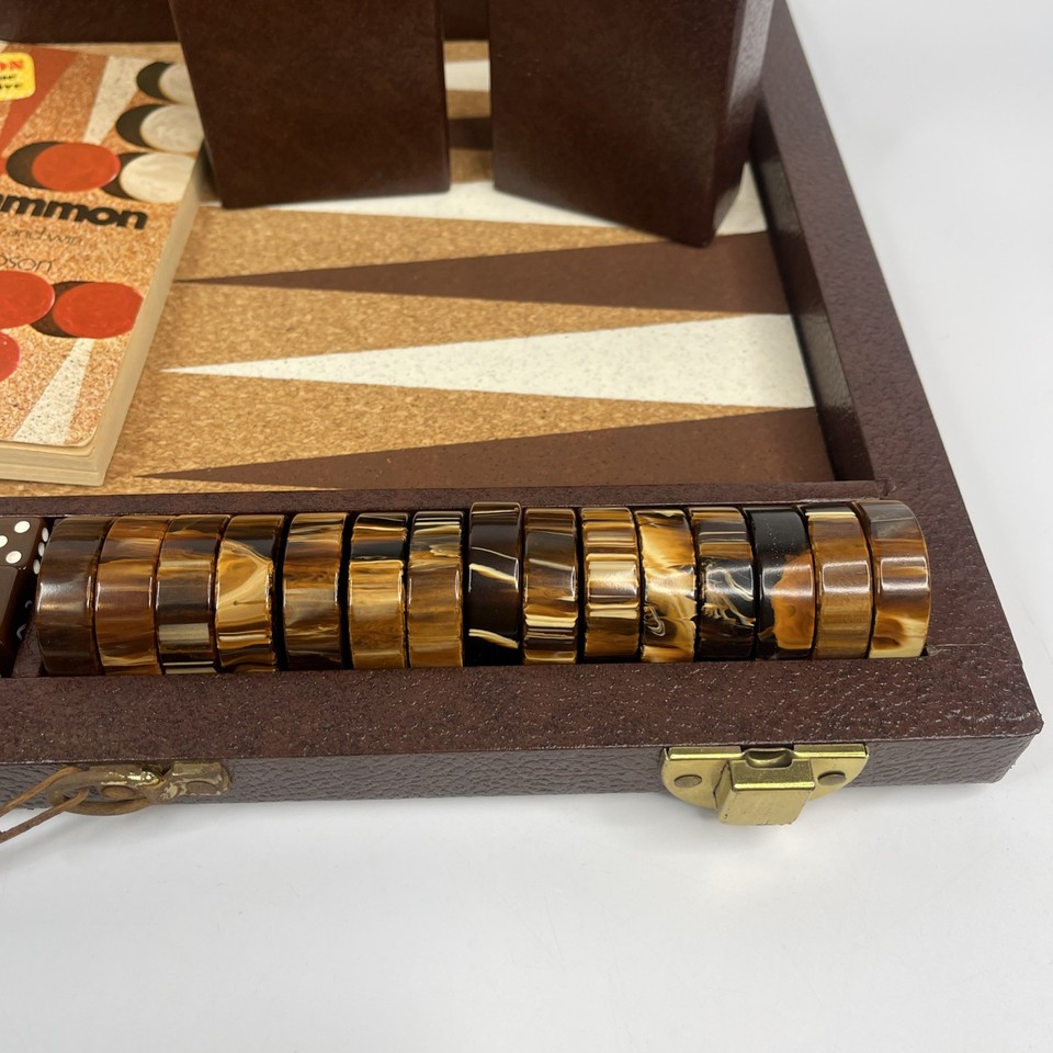 VTG All-Mart Travel Bakelite Backgammon Set With Two Dice Cups | eBay