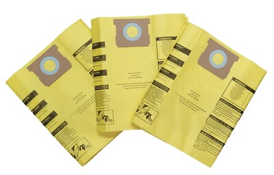 3 Replacement Bags for Shop-Vac 10-14-Gallon High Efficiency 90672 I ...