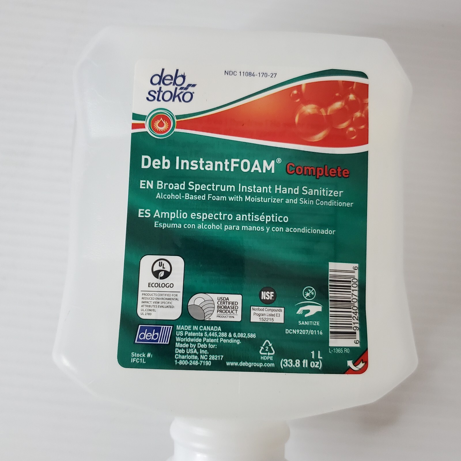 InstantFoam Deb Hand Sanitizer Complete With Alcohol 1 Liter Refill ...