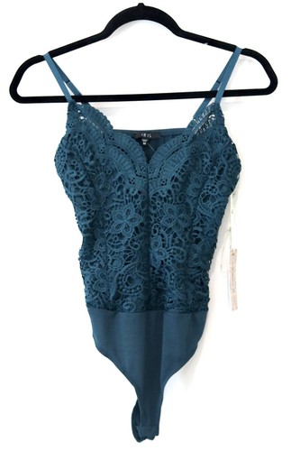 Iris Basics Bodysuit Womens Dark Teal Lace Basic Wear, Lingerie. Clubwear. Sz M | eBay