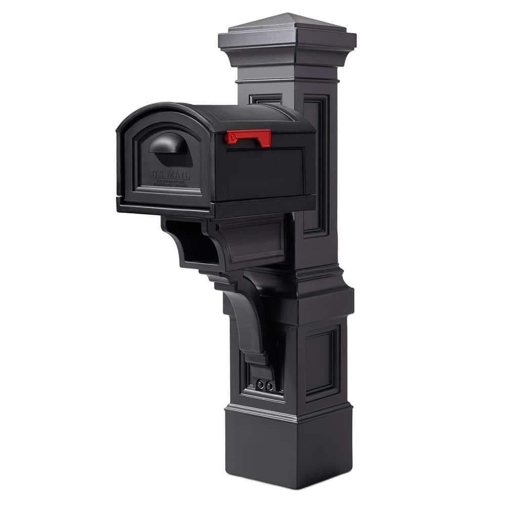 Mayne Black Polymer Mailbox Post MailboxEmpire | Reviews On Judge.me