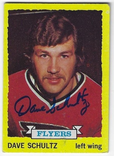 Autographed Dave Schultz Philadelphia Flyers 1973-74 Topps Card #149 ...