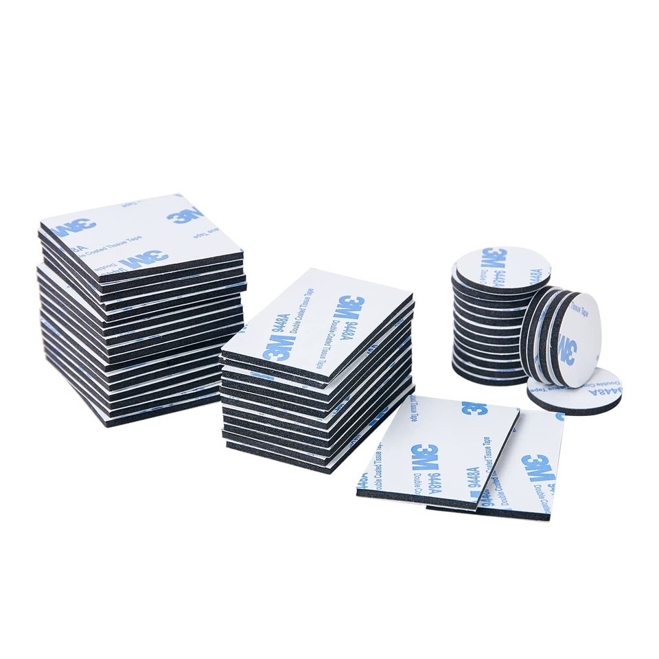 60Pcs Double Sided Foam Tape Strong Pad Super-Sticky Adhesive for Walls ...