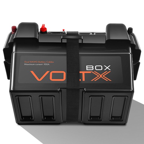 VoltX Battery Box 12V 2xUSB Portable Deep Cycle Lithium Camping Cig ...