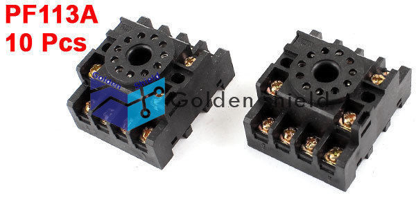 10Pcs PF113A 11-Pin 11P DIN Rail Mount Relay Socket Base for JTX-3C Kd ...