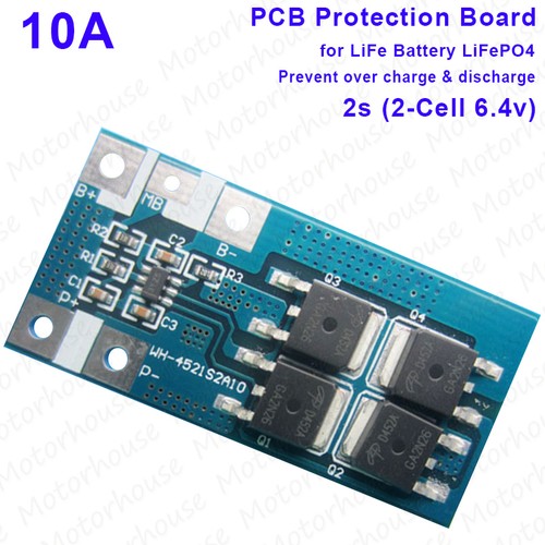 Battery Protection BMS PCB Board for 2 Packs 6.4V 10A LiFe LiFePO4 Cell ...