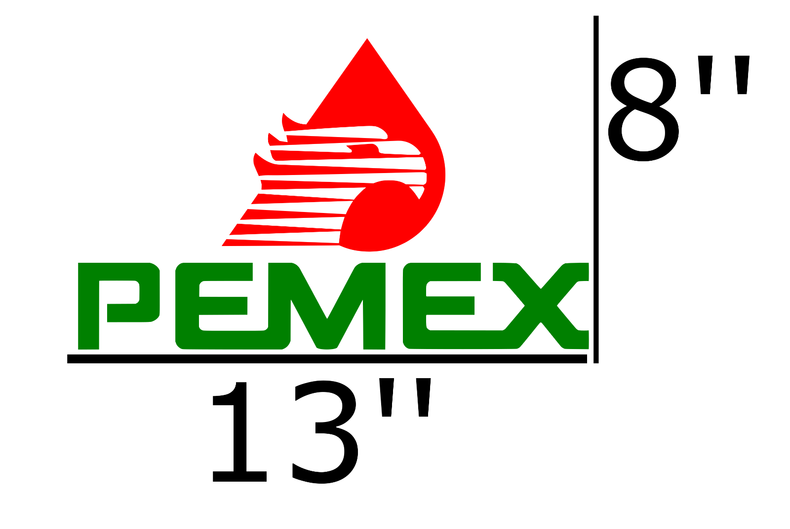 Pemex Sticker / Calcomania Mexicana Pemex 24"x14" & 13"x8" 9"x6" | eBay