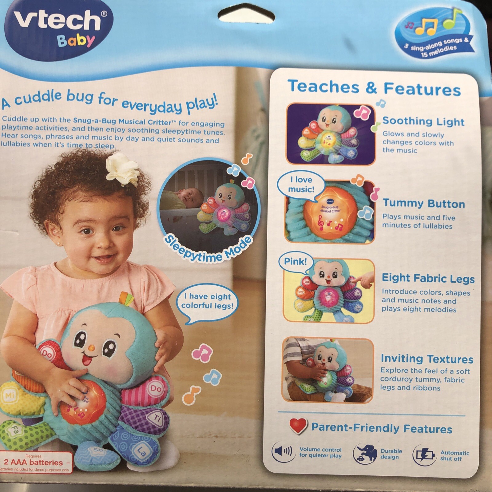 Vtech Baby Musical Critter Snug-A-Bug Musical Critter 50+ Sounds And ...