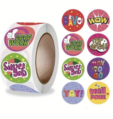 500 pcs Sticker Seals BRAVO Roll Motivation Praise Encourage Reward ...