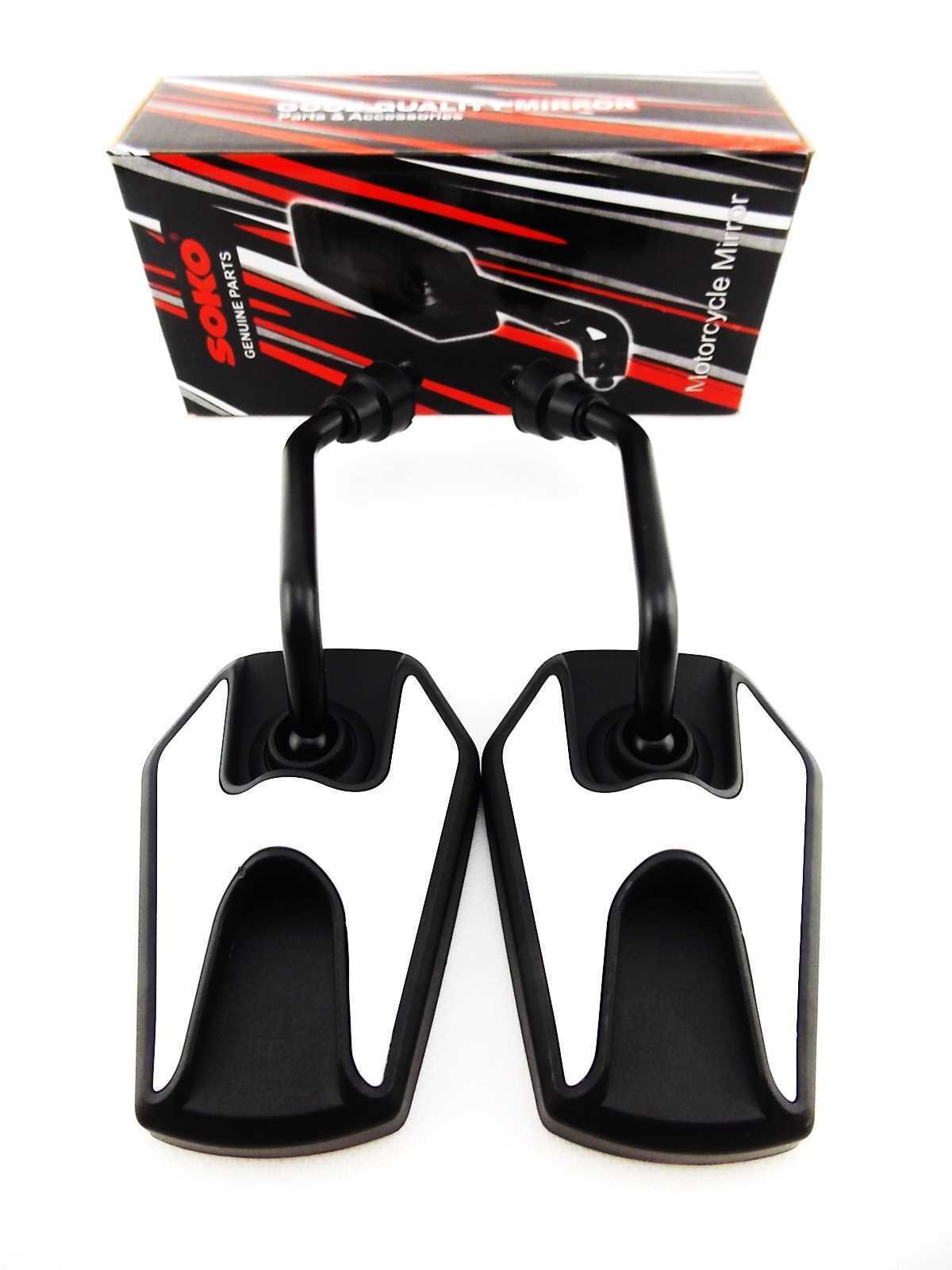 YAMAHA SR500 78-99 BLACK WHITE HEX SOKO MIRRORS | eBay