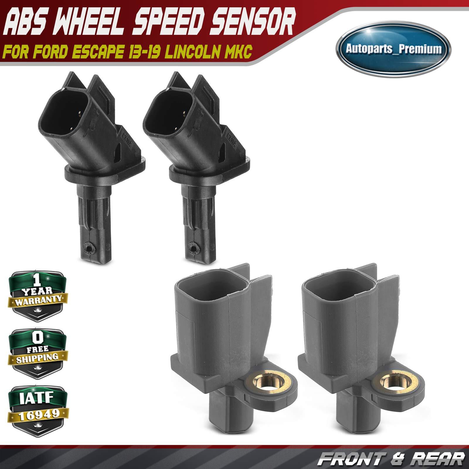 4Pcs Front & Rear Side ABS Wheel Speed Sensor for Ford Escape 13-19 ...