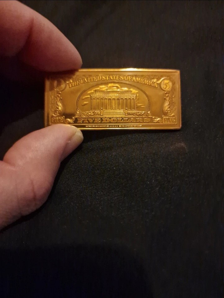 1oz Copper Bar US Banknote Beautiful Rare. Copper Bullion. | eBay UK