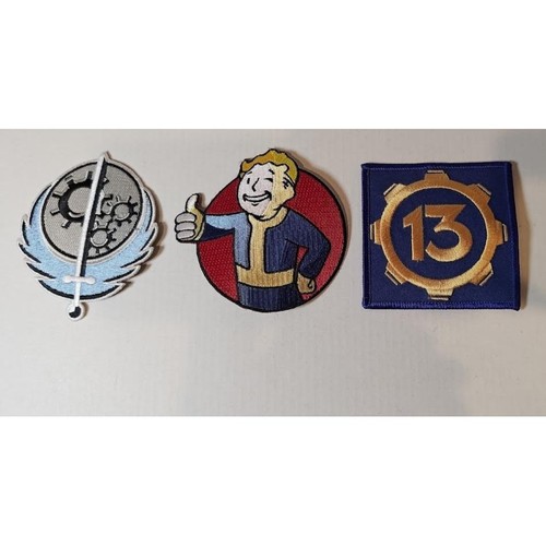 Fallout Embroidered Patch Set of 3 Vault Boy, Vault 13, Brotherhood of ...