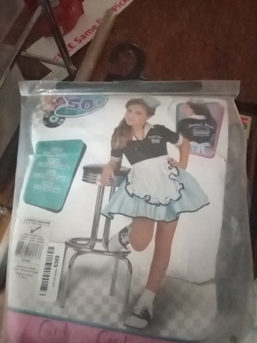 50s Girl Costume Kids Car Hop Waitress Halloween Fancy Dress Up...Dress ...