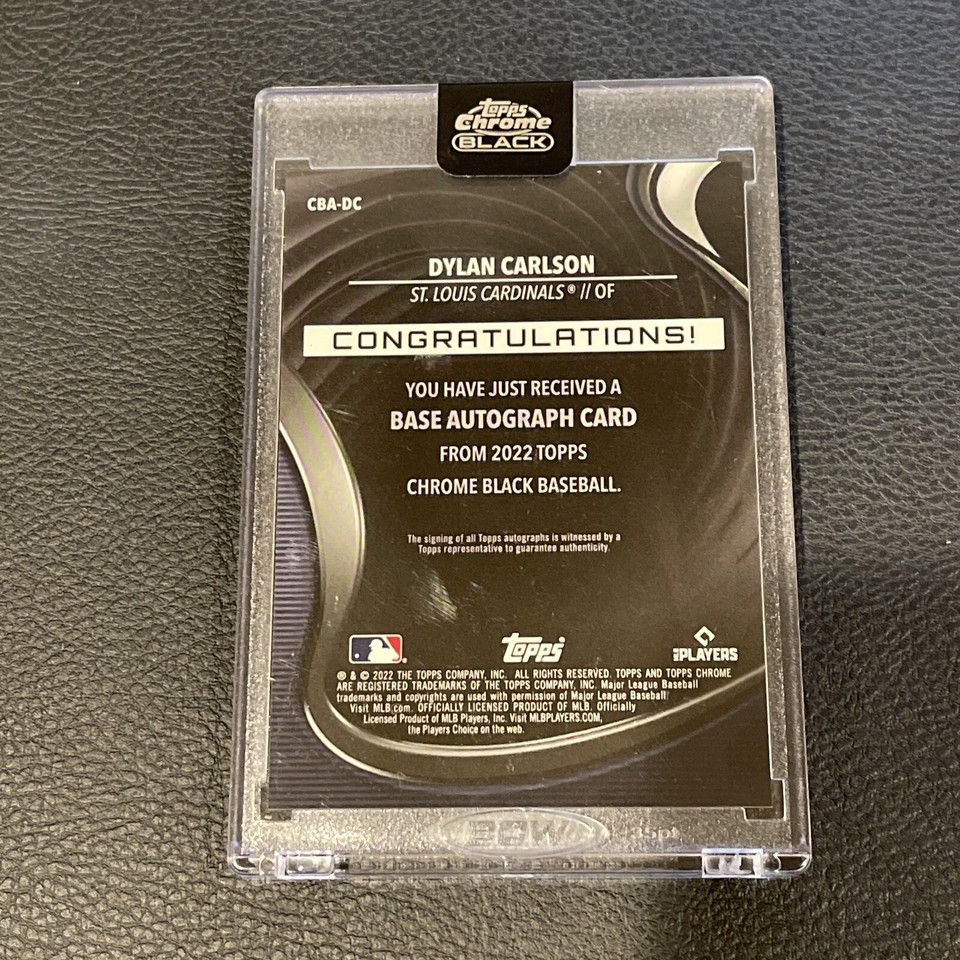 2022 Topps CHROME BLACK AUTO DYLAN CARLSON St. Louis CARDINALS | eBay