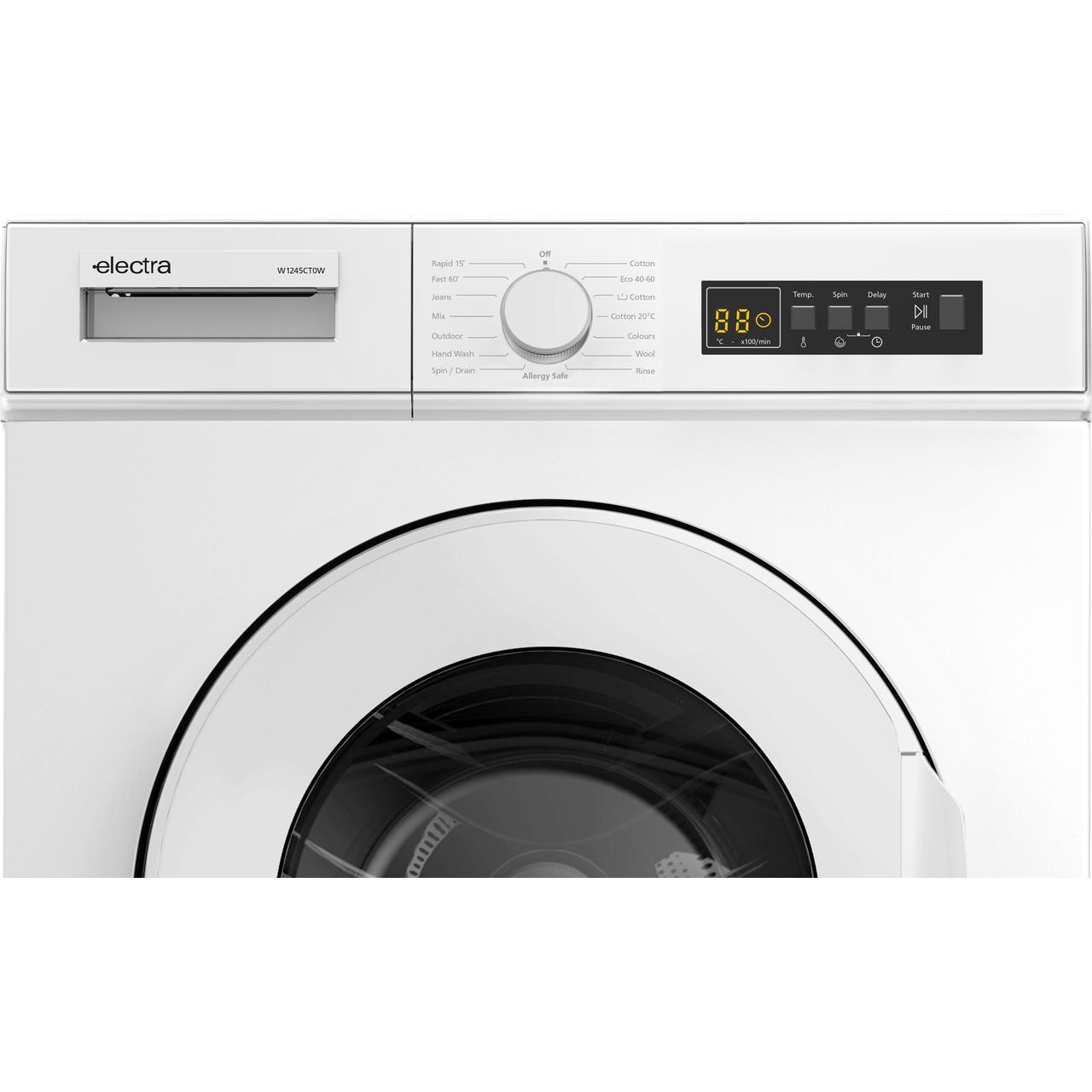 Electra W1245CT0W 7Kg Washing Machine 1200 RPM D Rated White 1200 RPM ...