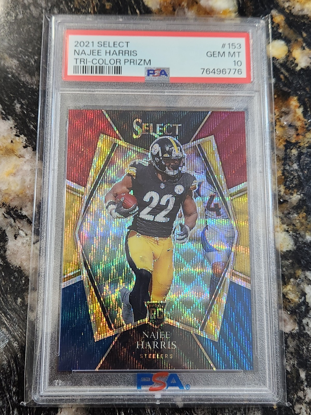 2021 Najee Harris RC #153 Premier Level Tri-color Prizm Psa 10 Gem Mint ...