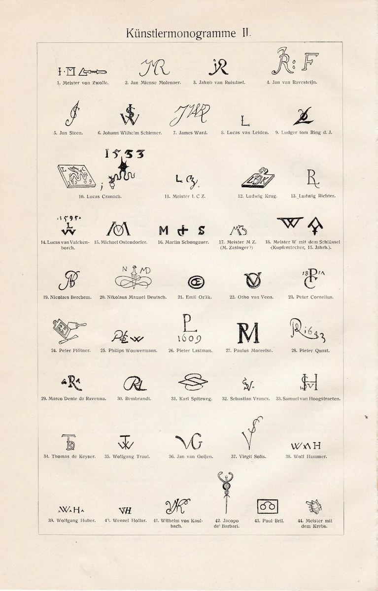 Monograms On Famous Paintings