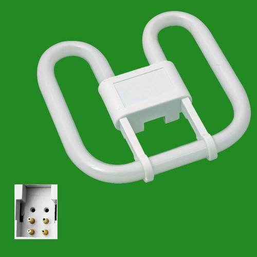2x 28W GR10Q 4 Pin CFL 2D Tube Light Bulb Double D Lamp 3500K Warm ...