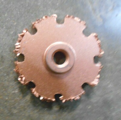 Carbon Grit Edged Steel Disc 2-1/8 dia x 1/4" with 5/16" Threaded Arbor ...