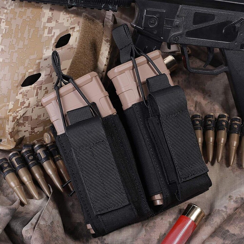 Tactical Molle 5.56/.223 Double/Triple Rifle Pistol Magazine Pouch Mag ...