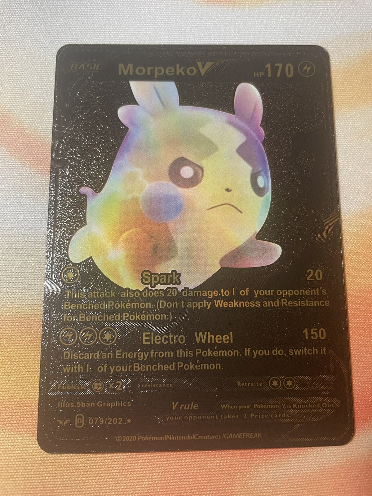 Rainbow Morpeko V Black Foil Fan Art Card | eBay Australia