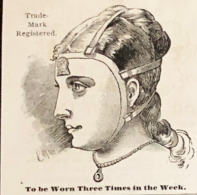 1895 MADAM ROWLEY'S TOILET MASK/Face Glove Vtg Print Ad~Creepy Old ...