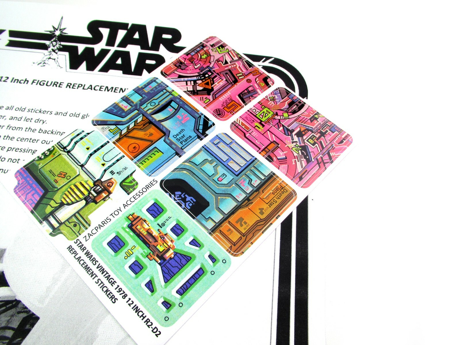 REPLACEMENT STICKERS for STAR WARS VINTAGE KENNER 12 Inch R2-D2 R2D2 ...