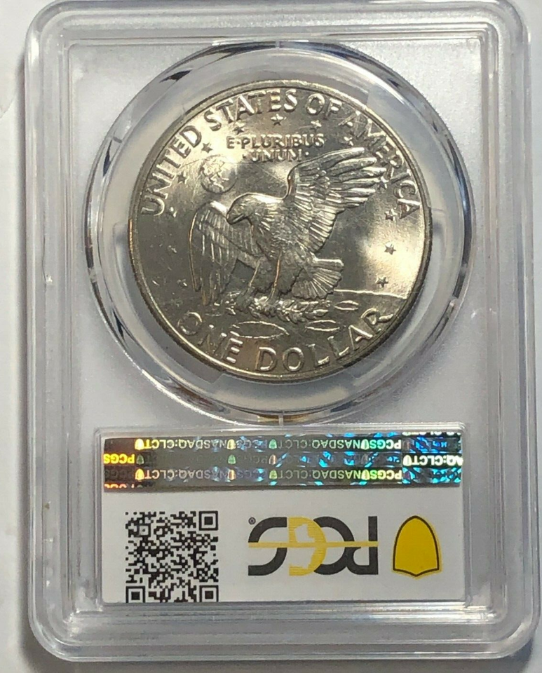 1971-D Eisenhower Dollar Friendly Eagle PCGS MS65 QA FS-901 Type 1 Rev ...