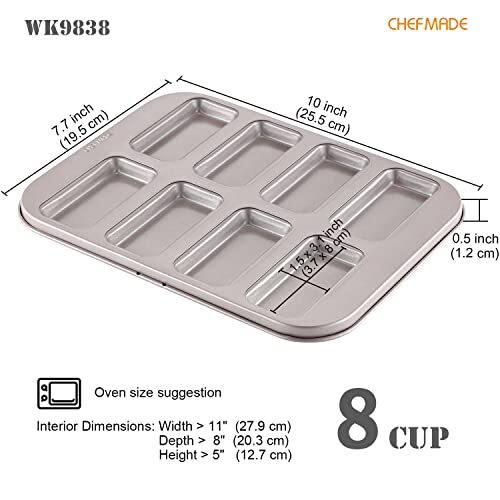 Financier Cake Pan 8cavity Nonstick Muffin Pan Biscuits Cookies ...