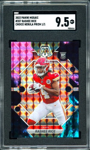 Rashee Rice 2023 Panini Mosaic RC 1/1 Nebula Choice Prizm #357 SGC 9.5 ...