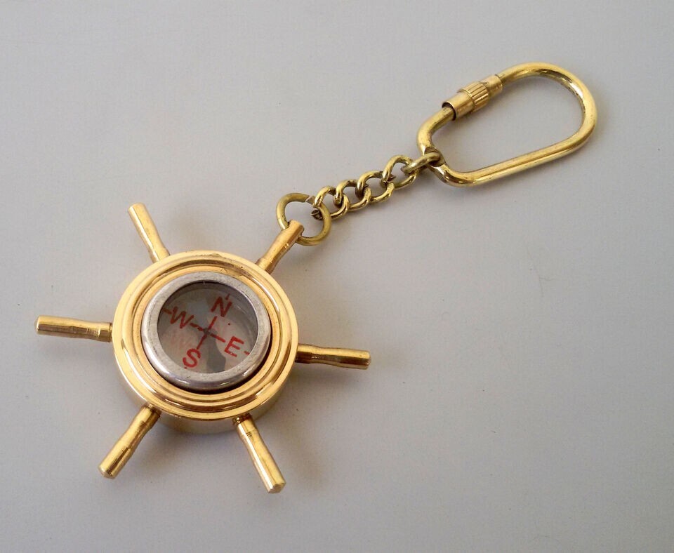 BRASS COMPASS KEY CHAIN PROP GIFT ANTIQUE COLLECTION TOP STYLE GIFT ITEM | eBay