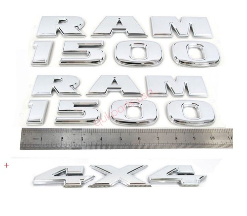 3x OEM Chrome 1500 Plus 4X4 Emblems Badge 3D Logo for 1500 Letters A ...