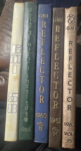1958, 59, 60, 61 & 62 GMI Reflector General Motors Institute Yearbook ...