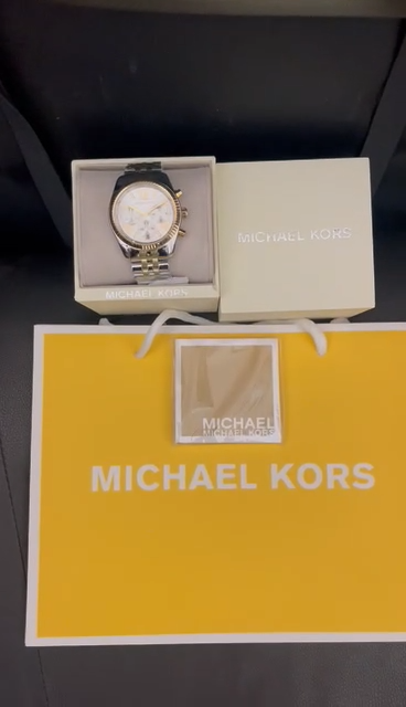 Orologio unisex bicolore MICHAEL KORS MK5955 Lexington 38 mm FULL SET ...