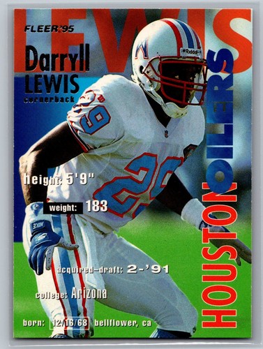 1995 Fleer Football #149 Darryll Lewis Houston Oilers | eBay