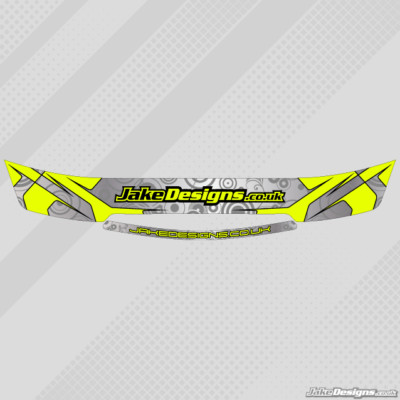 JakeDesigns HELMET VISOR STICKERS/STRIPS - Fluorescent Yellow & Silver ...