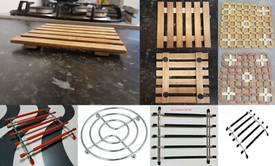 Hot Pans Stand Trivet Kitchen Worktop Protector Surface Silicone Steel ...