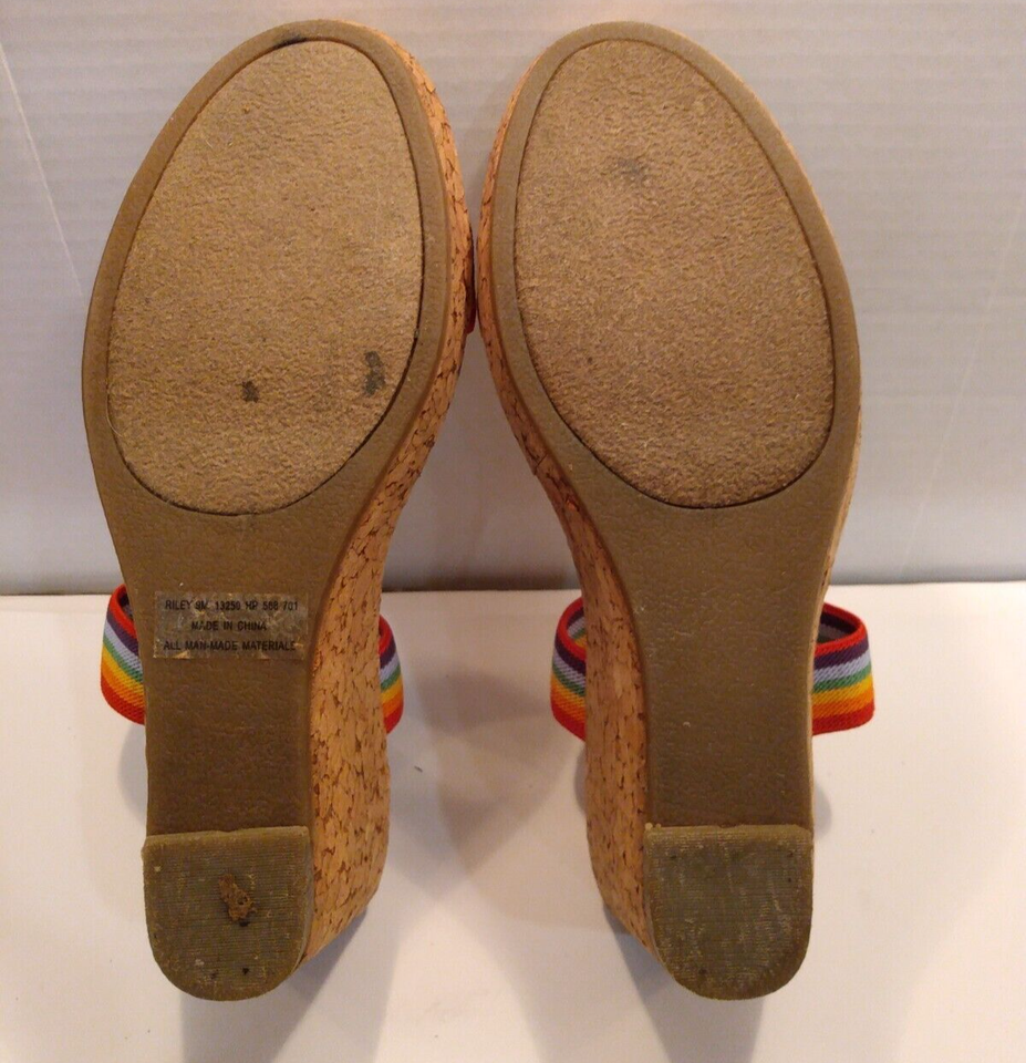 Apostrophe Riley Rainbow Cork Wedge Heel Sandals Women's Size 9 | eBay