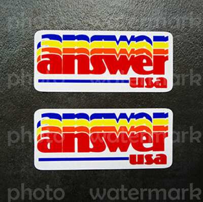 2pc Vintage Answer Motocross sticker decal CR RM YZ KX 250 360 400 500 ...