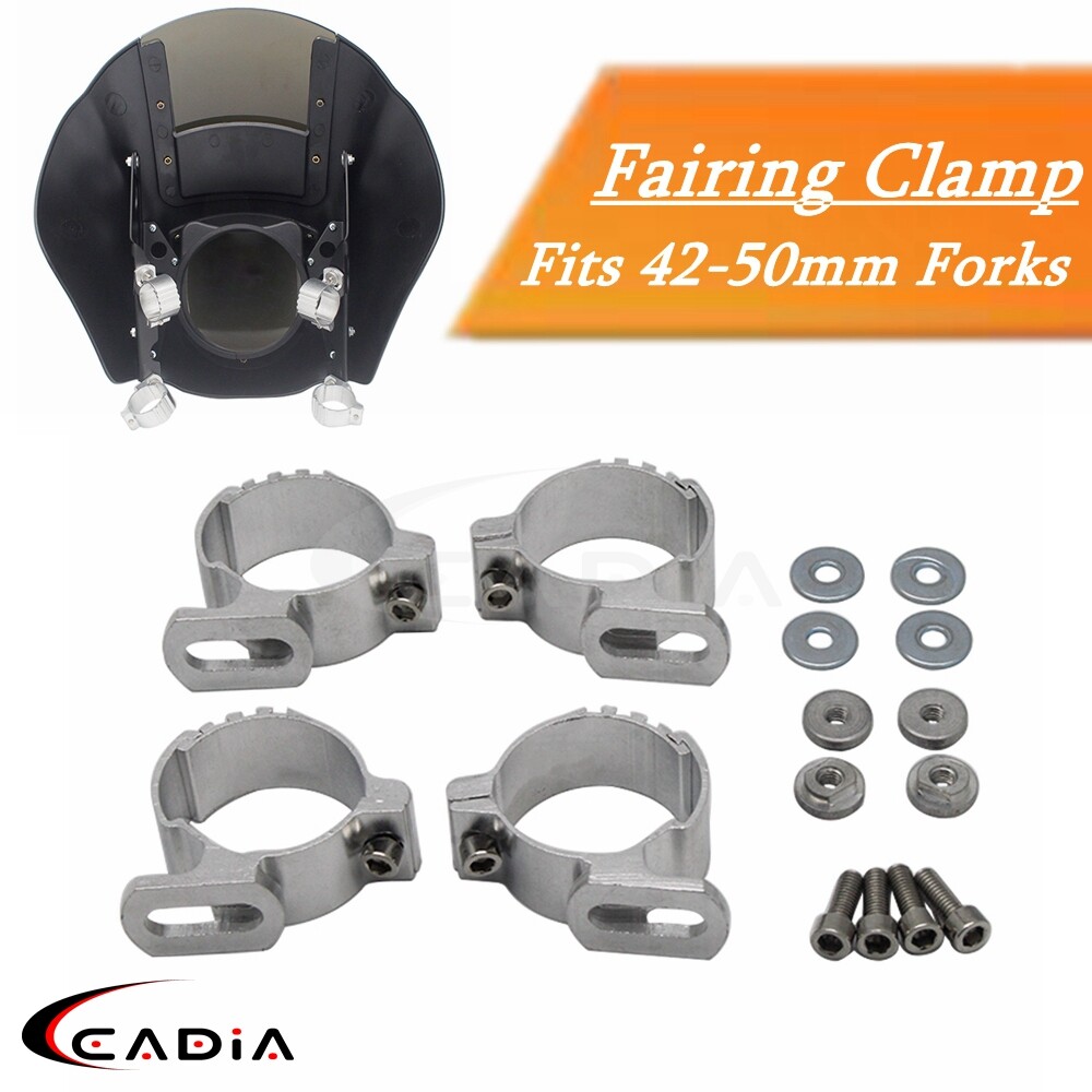 Chrome Quarter Headlight Fairing Mount Clamps For Harley Dyna XL 42 ...